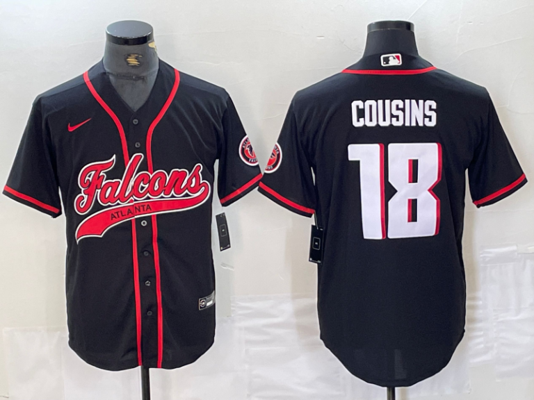 Men’s Atlanta Falcons Kirk Cousins #18 Black Jersey Joint Edition ...