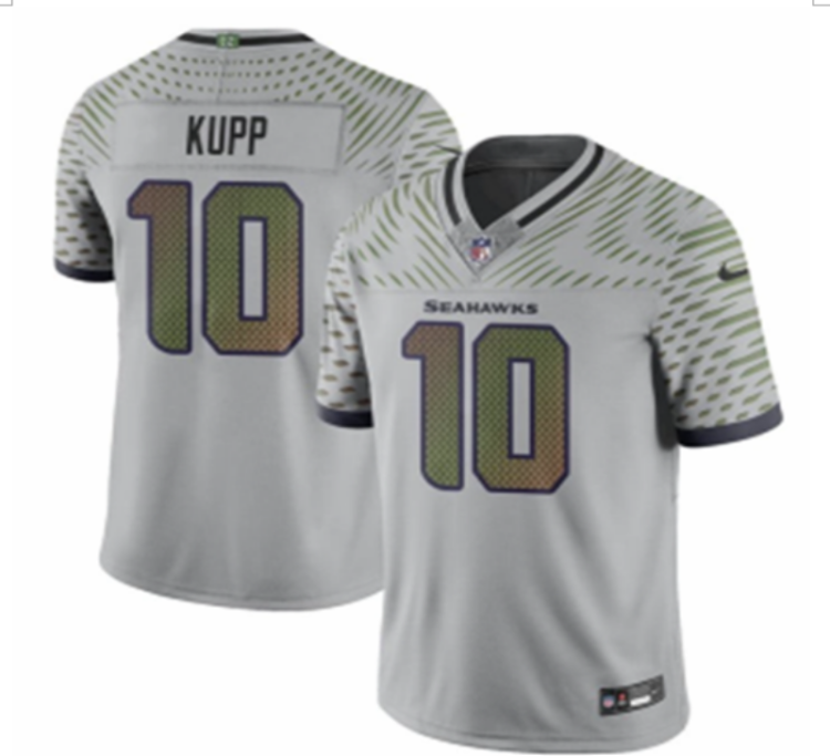 Men’s Seattle Seahawks Cooper Kupp #10 Wolf Gray 2025 Rivalries ...