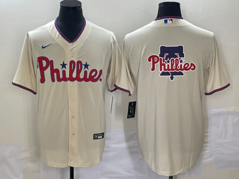 Mens Philadelphia Phillies Beige Team Jersey