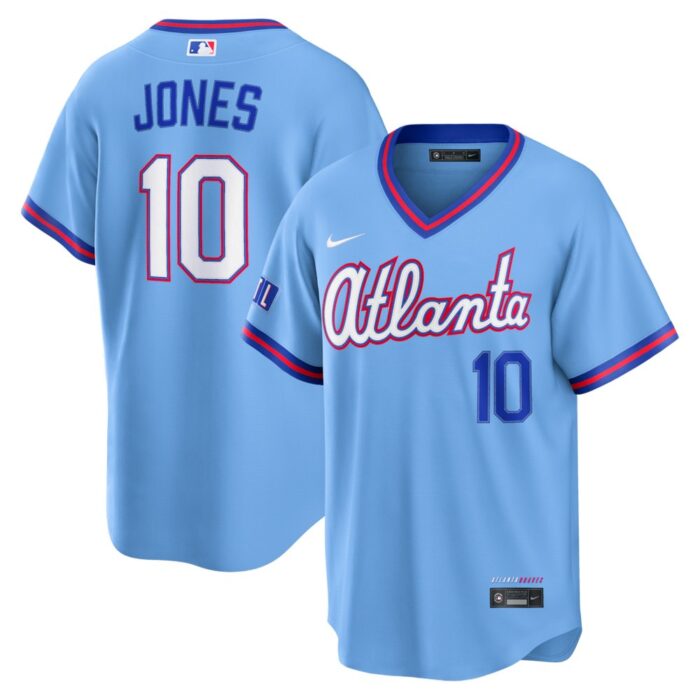 Men’s Atlanta Braves #10 Chipper Jones Powder Blue 2026 City Connect ...