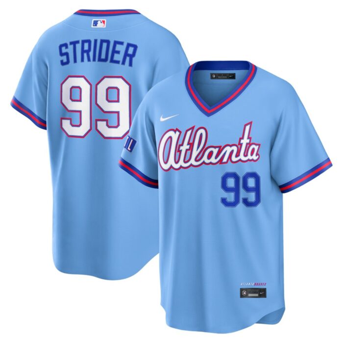 Men’s Atlanta Braves #99 Spencer Strider Nike Powder Blue 2026 City ...