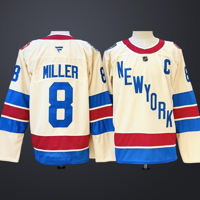 Men’s New York Rangers #8 MILLER Beige 2026 Winter Classic Jersey ...