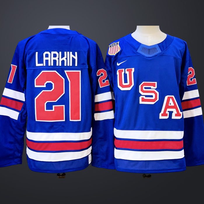 Men’s #21 LARKIN Team USA 2026 Olympic Navy Stitched Jersey ...